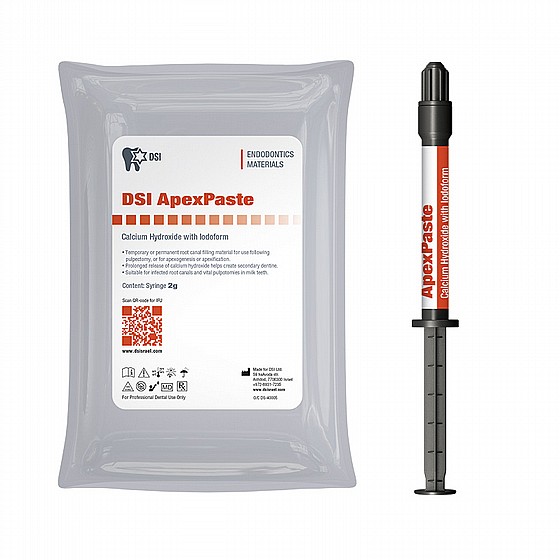 Royal-Dent | רויאל דנט |אפקספסט משחת קלציום הידרוקסיד עם יודפורם מזרק 2 גרם DSI DSI Apex Paste ...
