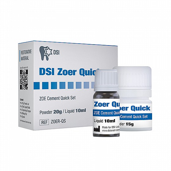Royal-Dent | רויאל דנט |דבק צמנט זמני זינק אוקסיד אווגנול - הנוסחה המהירה אבקה 20 גרם + נוזל 10מ ...